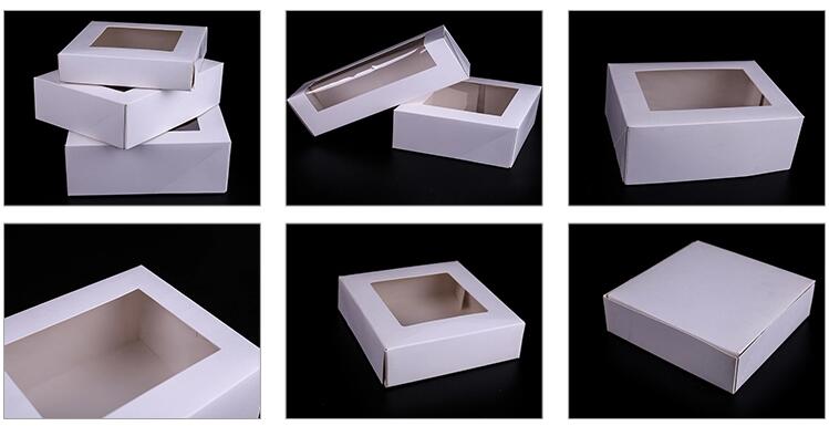 Customized Brown Kraft Paper Cake Box Design With Window - Yueqing ...