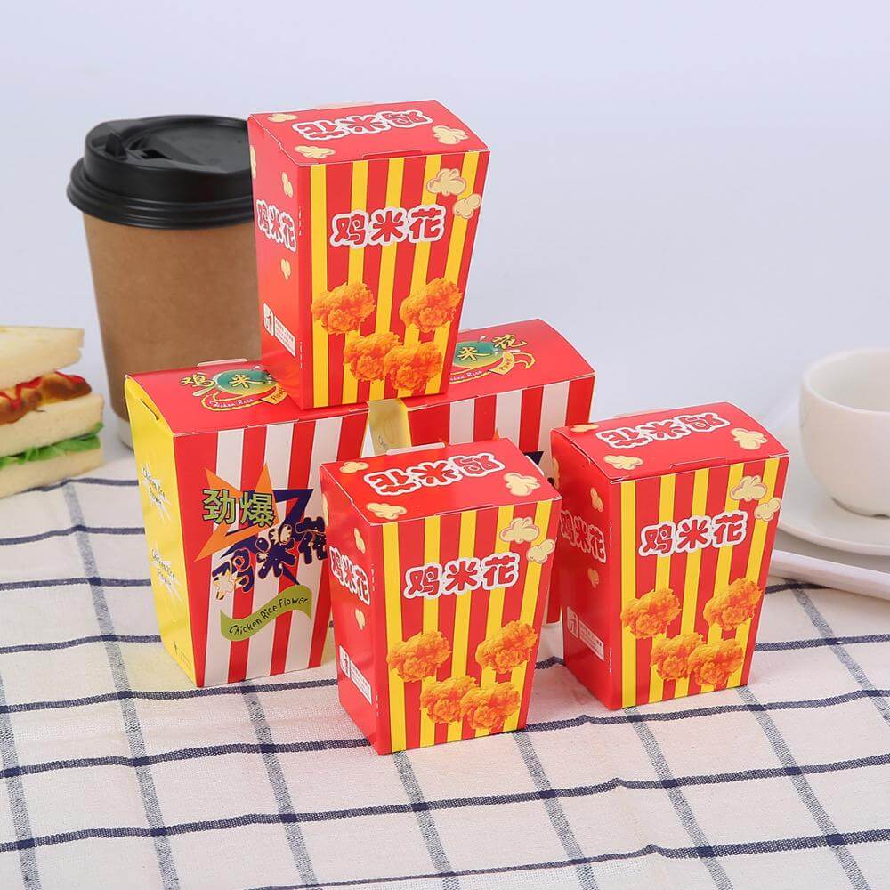 Customized Popcorn Chicken Takeaway Food Package Paper Container ...
