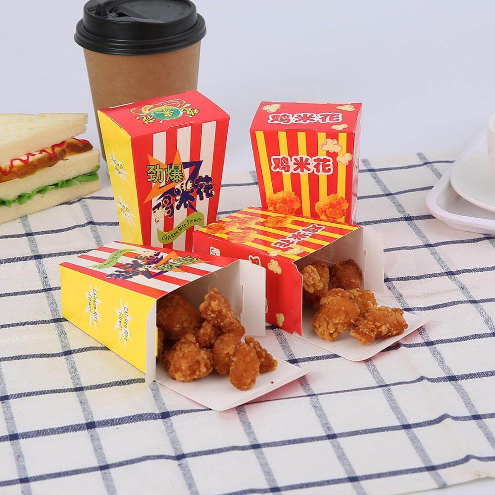 Customized Popcorn Chicken Takeaway Food Package Paper Container ...