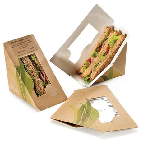 Customized Disposable flat packaging folding triangle brown kraft paper ...