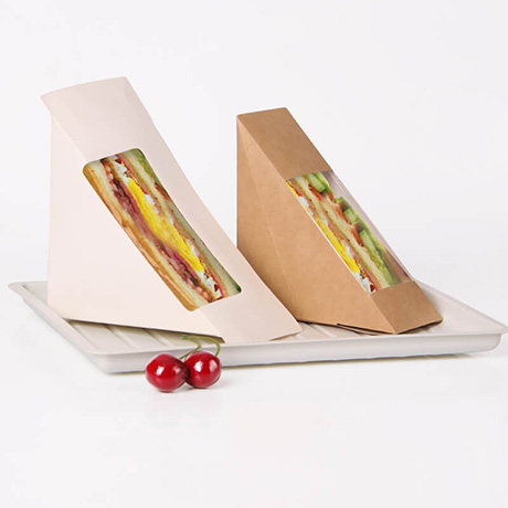 Customized compostable kraft paper sandwich wedge biodegradable brown ...