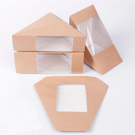 Customized compostable kraft paper sandwich wedge biodegradable brown ...